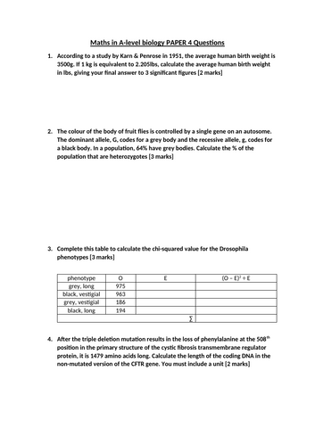 PAPER 4 REVISION (CIE A-level biology) | Teaching Resources