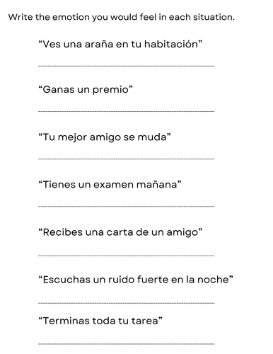 Printable feelings in spanish worksheet - Mis Emociones | Teaching ...
