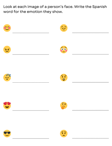 Printable feelings in spanish worksheet - Mis Emociones | Teaching ...