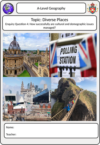 A-Level Edexcel Geography Diverse Places Enquiry Question 4 Booklet ...