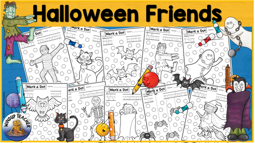 Halloween Friends Bingo Dot Dauber Worksheets - Do-A-Dot Marker & Color ...