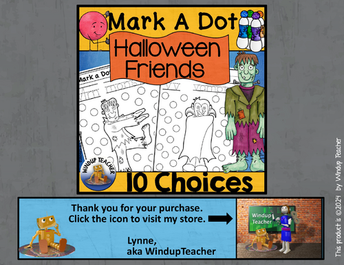 Halloween Friends Bingo Dot Dauber Worksheets - Do-A-Dot Marker & Color ...