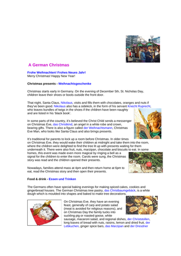 Christmas Around The World Fun resources French German Spanish Italian ...