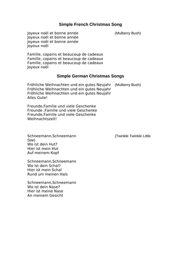 Christmas Around The World Fun resources French German Spanish Italian ...
