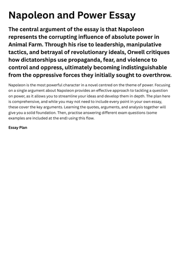 GCSE Animal Farm Power Essay & Plan – Napoleon’s Role, Quotes ...