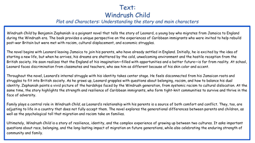 Guided Reading: Windrush Child : Literacy | Teaching Resources