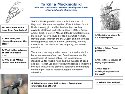 To Kill a Mockingbird: Guided reading resource 3 different Levels ...