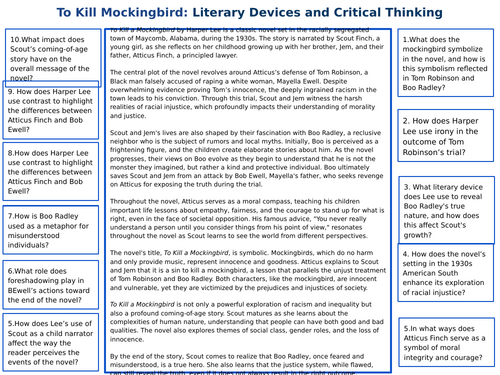To Kill a Mockingbird: Guided reading resource 3 different Levels ...
