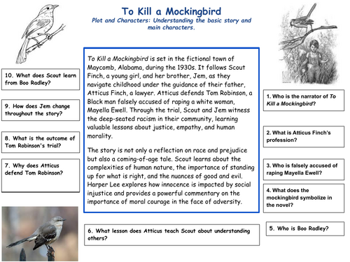 To Kill a Mockingbird: Guided reading resource 3 different Levels ...