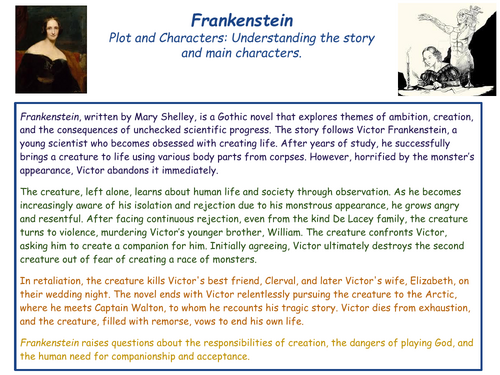 Frankenstein: Guided Reading Activities Adapted for for KS3-KS4 ...
