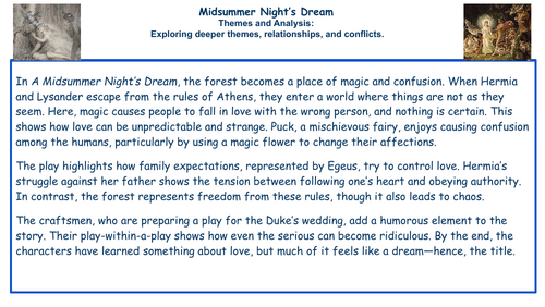 Adapted Guided Reading activities at 3 different level's Midsummer ...