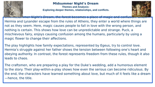 Adapted Guided Reading activities at 3 different level's Midsummer ...