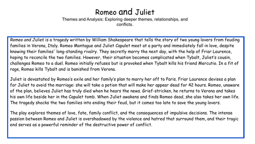 3 adapted levels: Guided reading. Romeo & Juliet | Teaching Resources