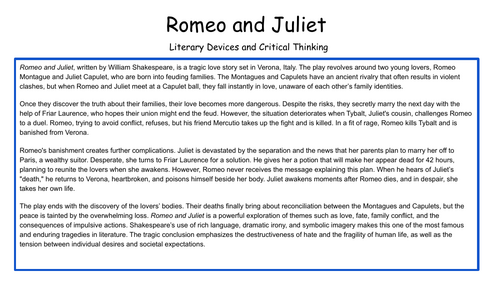 3 adapted levels: Guided reading. Romeo & Juliet | Teaching Resources