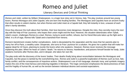 3 adapted levels: Guided reading. Romeo & Juliet | Teaching Resources