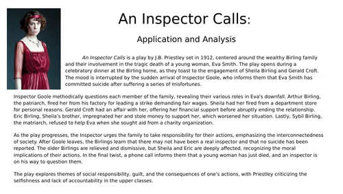 Inspector Calls: Reading Guide. 3 adapted levels | Teaching Resources