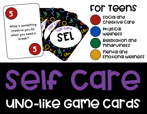 Self-Care UNO-like Game Cards for Teens | Teaching Resources