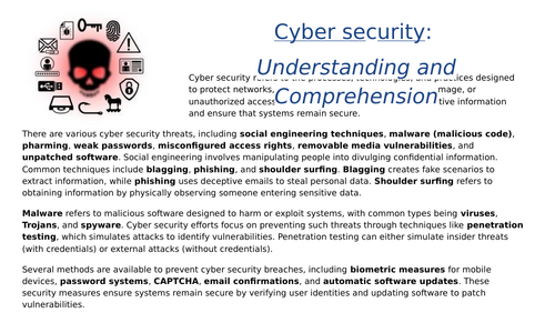 Cyber Security: Guided Reading: 3 adapted levels | Teaching Resources