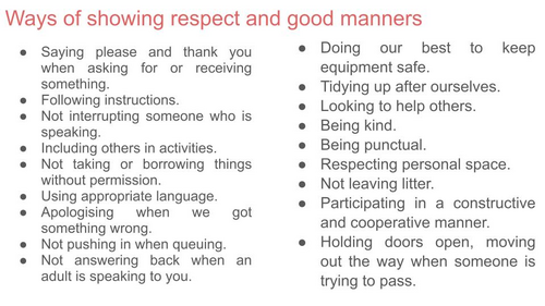 Being Respectful & Using Good Manners | Teaching Resources