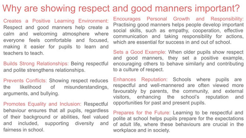 Being Respectful & Using Good Manners | Teaching Resources