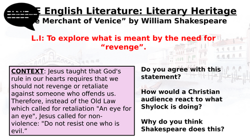 GCSE Merchant of Venice SOW | Teaching Resources