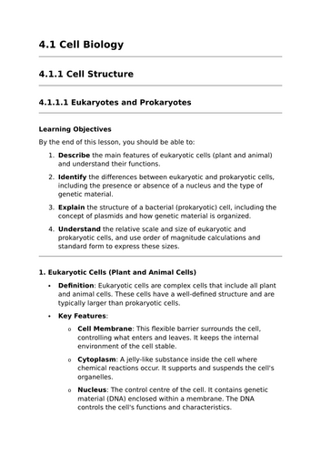 Eukaryotes and Prokaryotes - Lesson for GCSE Biology | Teaching Resources