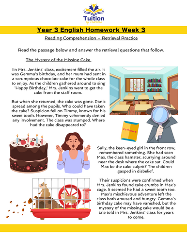 3. Year 3 - Reading Comprehension & SPaG | Teaching Resources