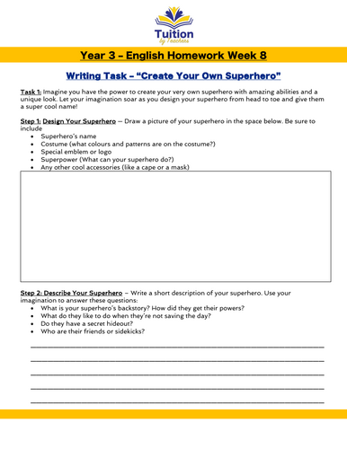 8. Year 3 - Creative Writing & Spelling Practice | Teaching Resources