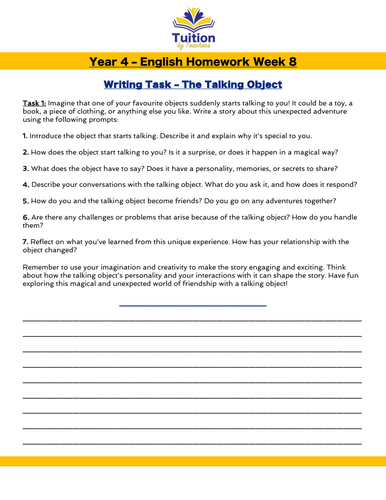 8. Year 4 - Creative Writing & Spelling | Teaching Resources