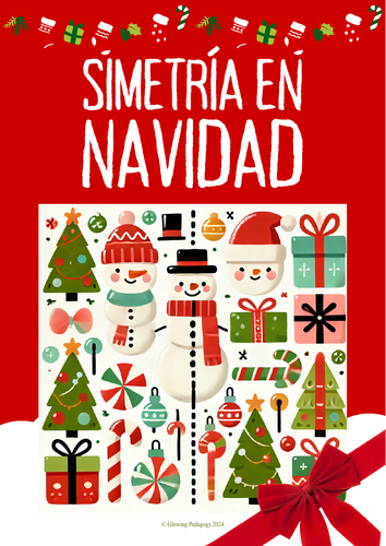 Printable Christmas Symmetry Activity Book in SPANISH: Simetría en ...
