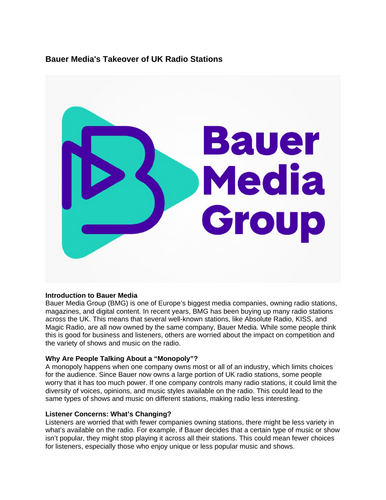 Kiss Breakfast on KISS Radio Industry AQA Media GCSE | Teaching Resources