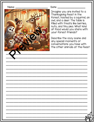 23 Thanksgiving Writing Prompts - Story Poetry Instructions Letter For ...