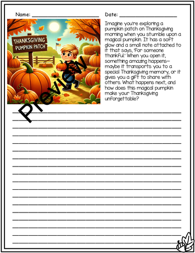 23 Thanksgiving Writing Prompts - Story Poetry Instructions Letter For ...
