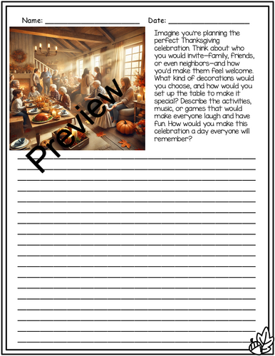 23 Thanksgiving Writing Prompts - Story Poetry Instructions Letter For ...