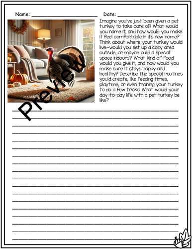 23 Thanksgiving Writing Prompts - Story Poetry Instructions Letter For ...