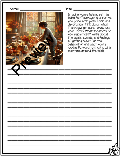 23 Thanksgiving Writing Prompts - Story Poetry Instructions Letter For ...