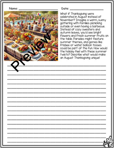 23 Thanksgiving Writing Prompts - Story Poetry Instructions Letter For ...