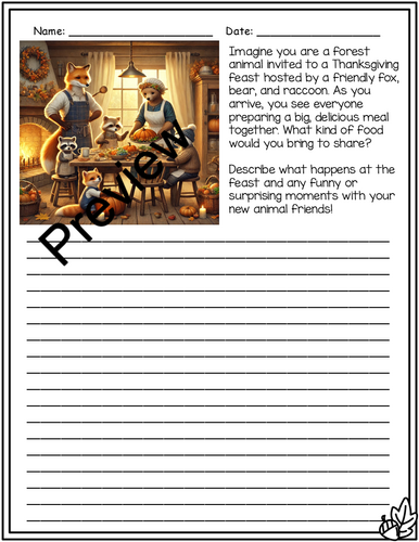 23 Thanksgiving Writing Prompts - Story Poetry Instructions Letter For ...
