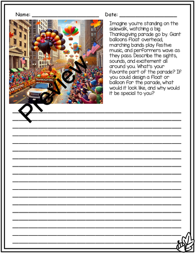23 Thanksgiving Writing Prompts - Story Poetry Instructions Letter For ...