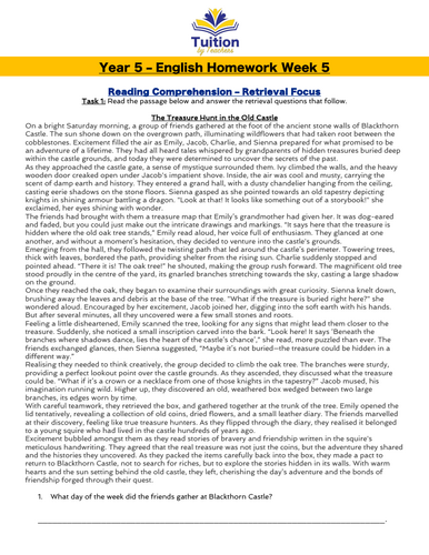 5. Year 5 -Reading Comprehension & Grammar | Teaching Resources