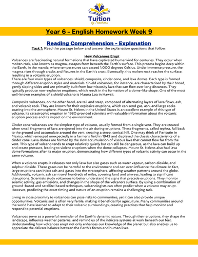 9. Year 6 - Reading Comprehension & Grammar | Teaching Resources