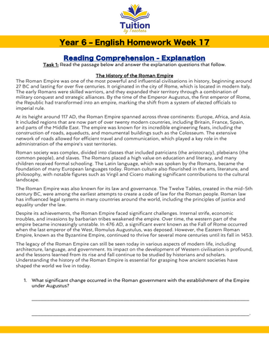 17. Year 6 - Reading Comprehension & Punctuation | Teaching Resources