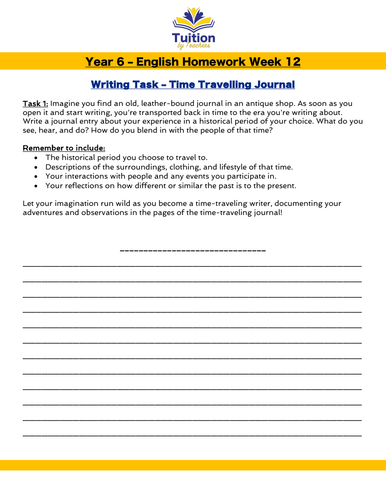 12. Year 6 - Creative Writing & Spelling | Teaching Resources