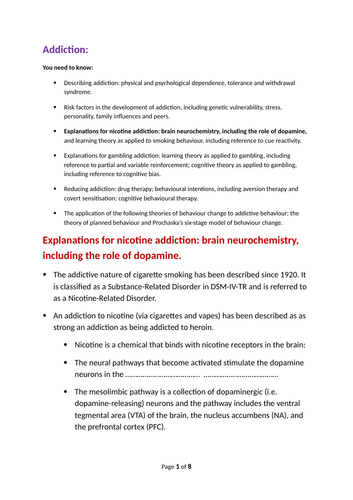Addiction - Explanations for Nicotine addiction - neurochemistry - to ...