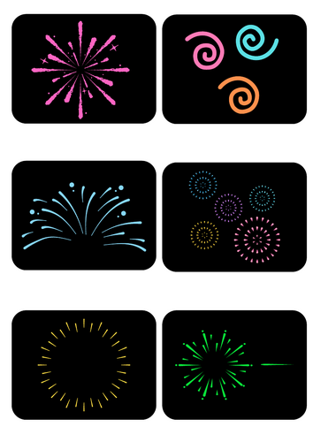 Firework Mark Making Cards | Teaching Resources