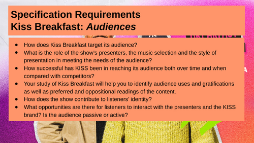 Kiss Breakfast on KISS Radio Audiences AQA Media GCSE | Teaching Resources