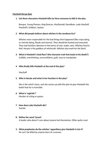 Macbeth KS3 Unit | Teaching Resources