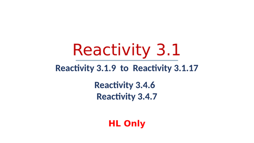 Reactivity 3 / IB Chemistry / Reactivity 3.1 (Including HL) | Teaching ...