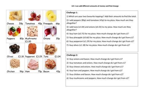 Calculating Change Worksheets Year 3 | Teaching Resources