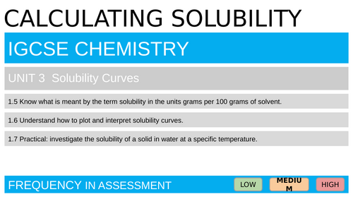 Calculating Solubility (Triple) - Lesson and Worksheet - Unit 1 ...